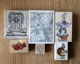 Fall rubber stamps | Etsy
