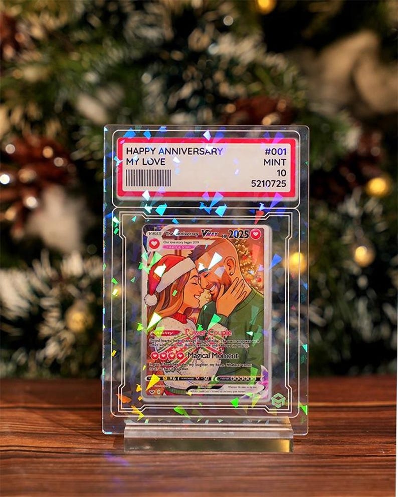 Custom Couple Trainer Card, Personalized Photo Pokecard, Handmade Tag ...