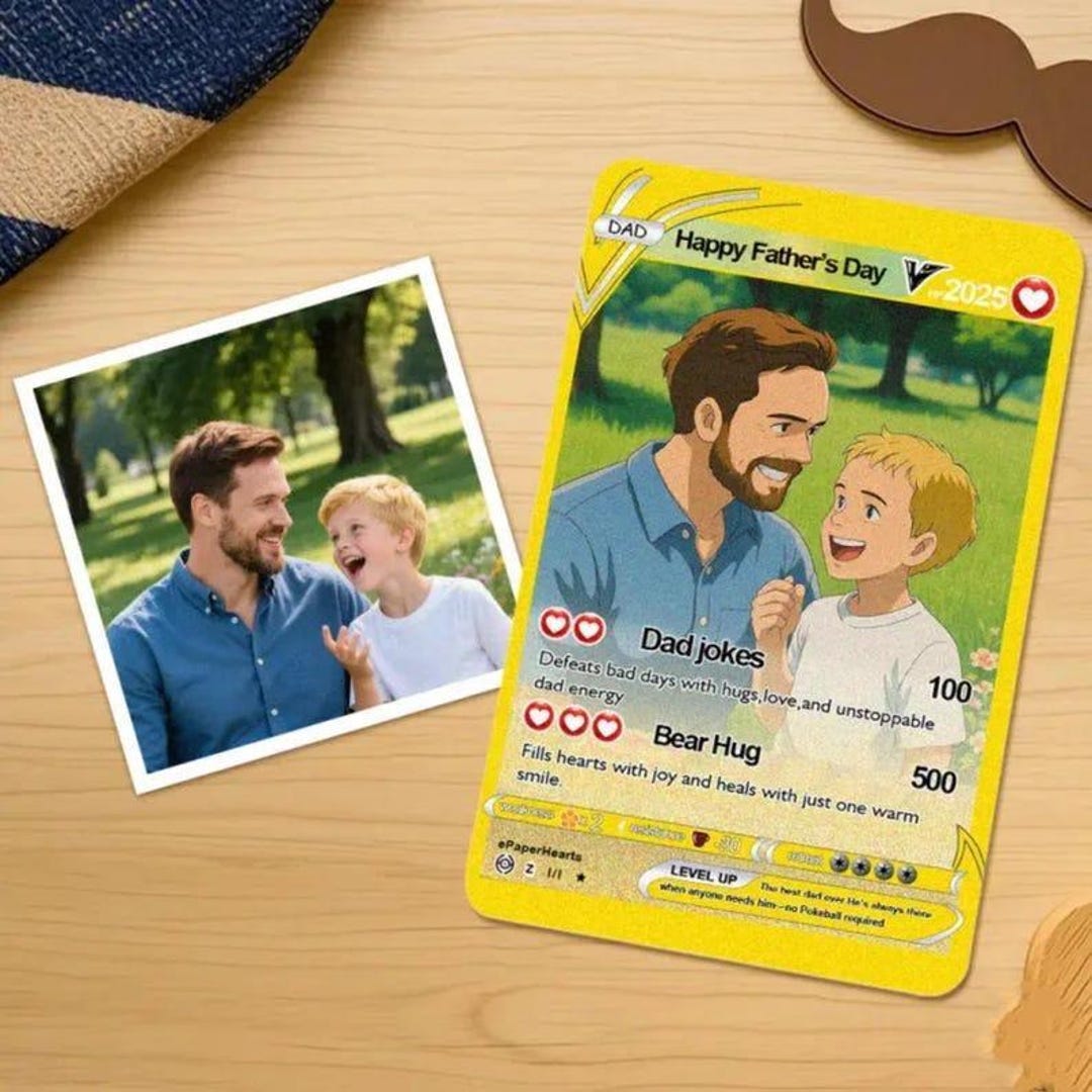Father’s Day Custom Trainer Card – Personalized Anime-style Trading ...