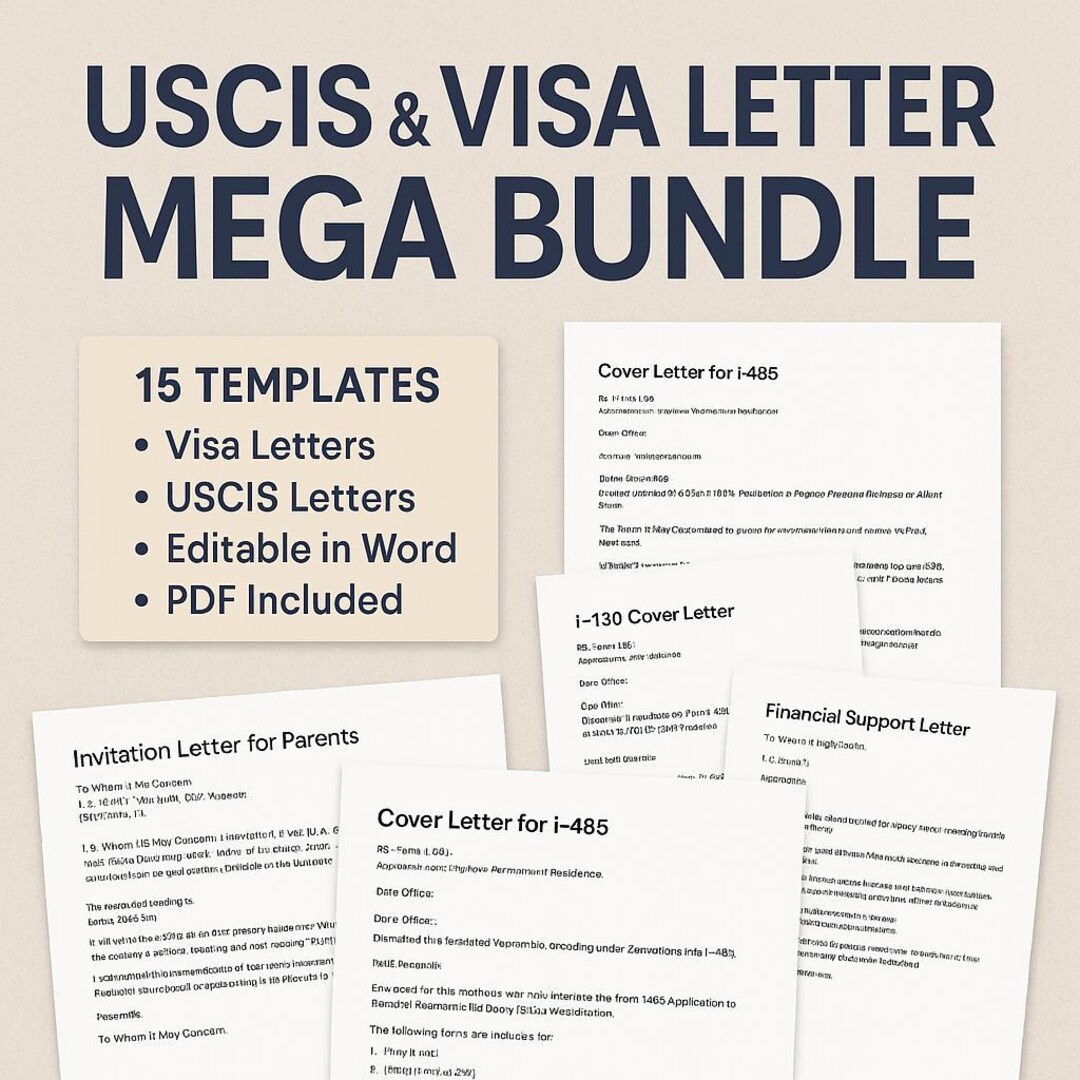USCIS & Visa Letter Template Bundle | Immigration Letter Templates | I ...