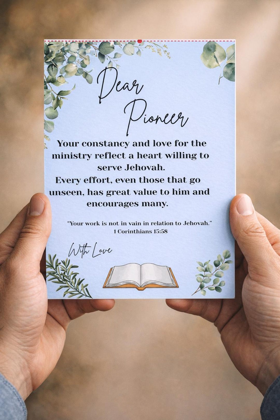 JW Pioneer Appreciation Printable Card - Etsy