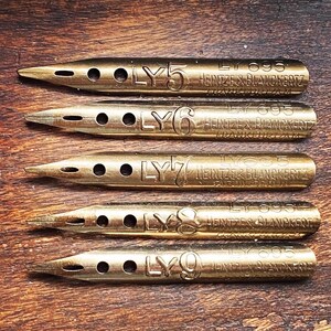 5 Pen Nibs: Set of 5 Left Oblique Calligraphy Nibs Heintze Ly Series ...