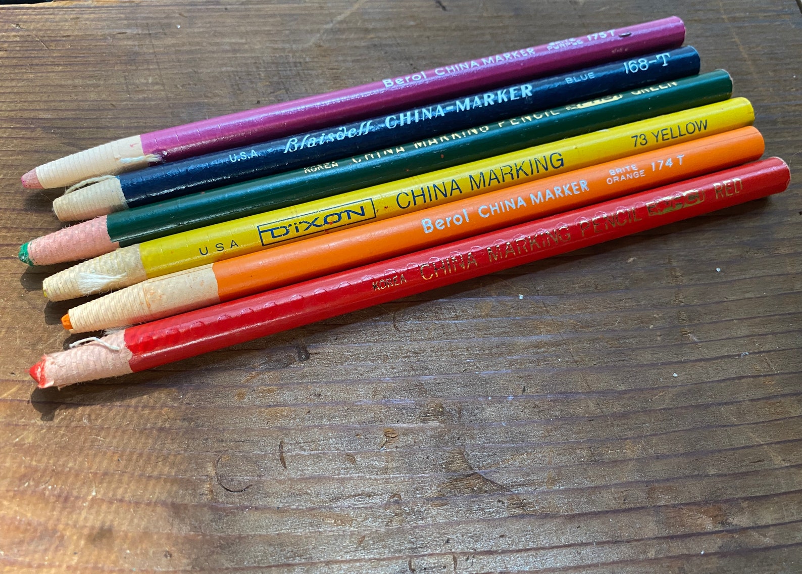 Paper Wrapped Marking Pencil / Color Choice: Red Orange Yellow | Etsy