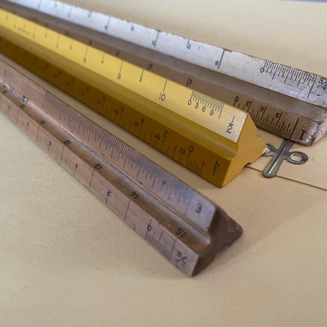 Tri Scale Ruler Vintage Hardwood, Usa Made - Etsy
