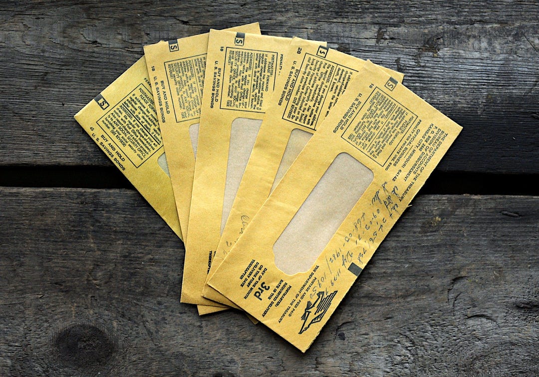 Vintage 1950s Social Security Envelopes: Ephemera for Junk Journals ...