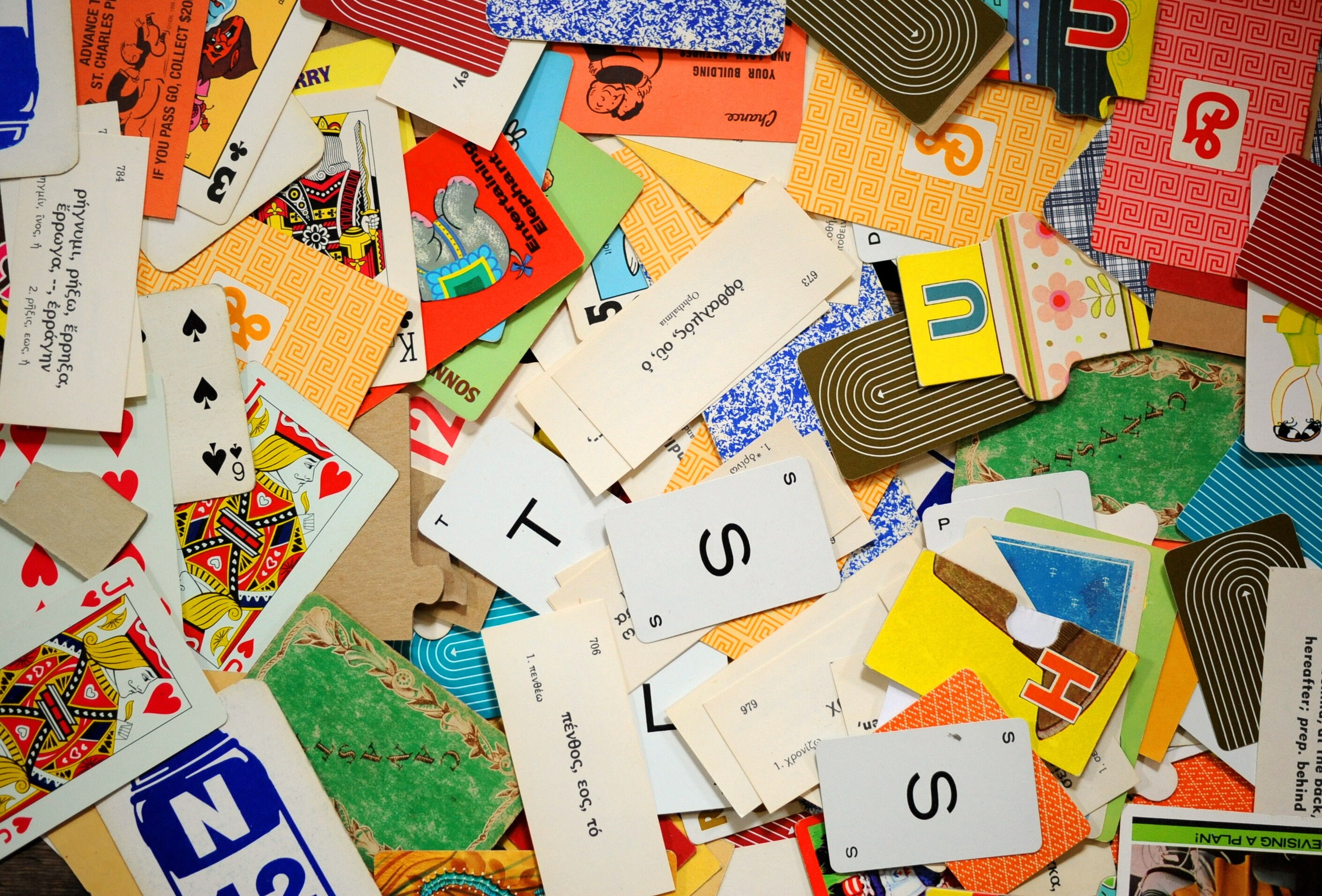 1 oz assortment of vintage playing cards puzzle/game pieces | Etsy