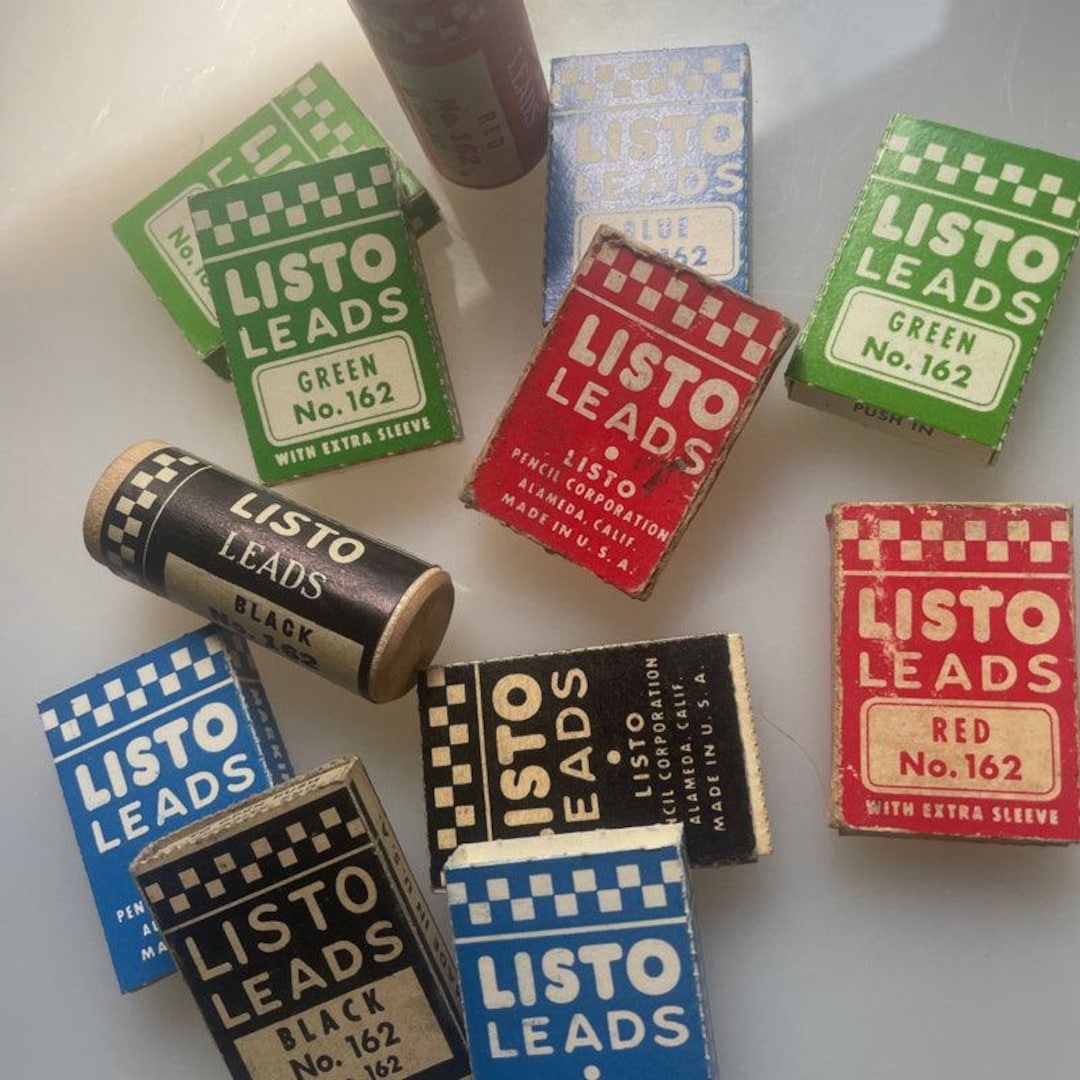 Vintage Listo Marking Pencil Leads #162: Black, Red, Green, Blue - Etsy