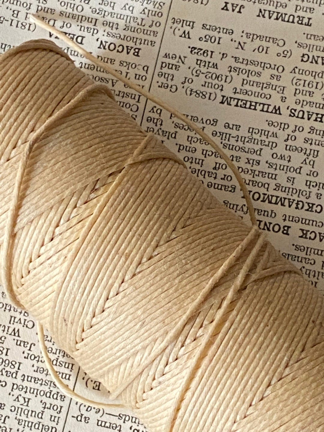 5 Yards Vintage Waxed Bookbinding Thread / Strong 1/16” Cotton Cord - 9 ...