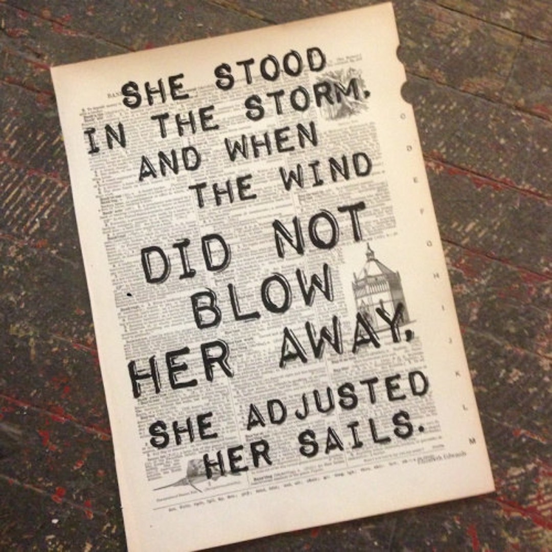 Print: she Stood in the Storm Elizabeth Edwards Quotation Printed on a ...