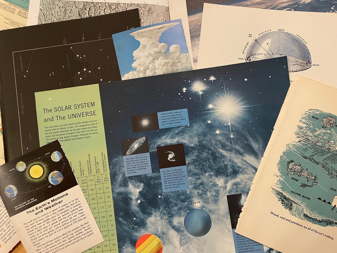 1/8 Lb Bundle of Space and Astronomy Pages / Stars, Planets, Astronauts ...