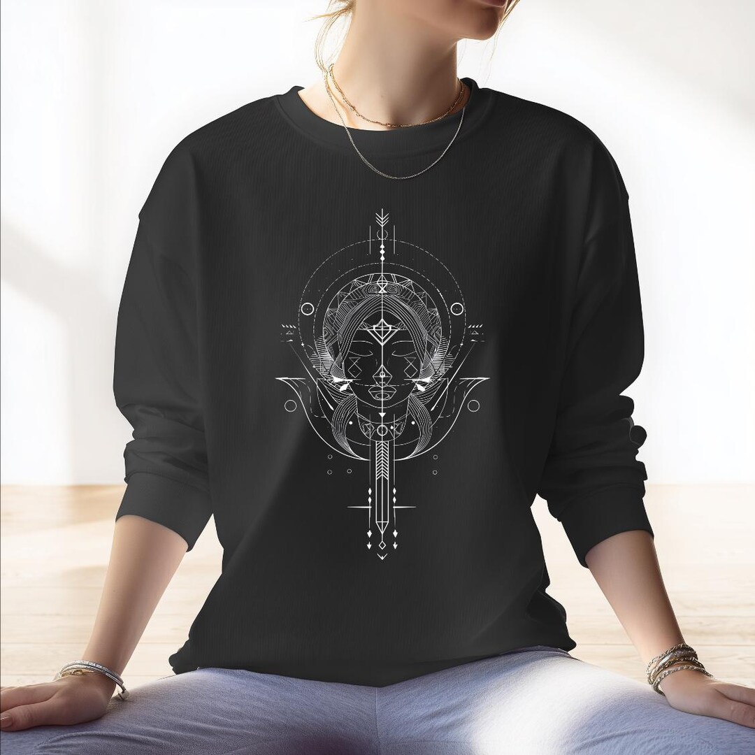 The Queen / Geometric Mystic Arrow Crewneck Sweatshirt | Minimal Line ...