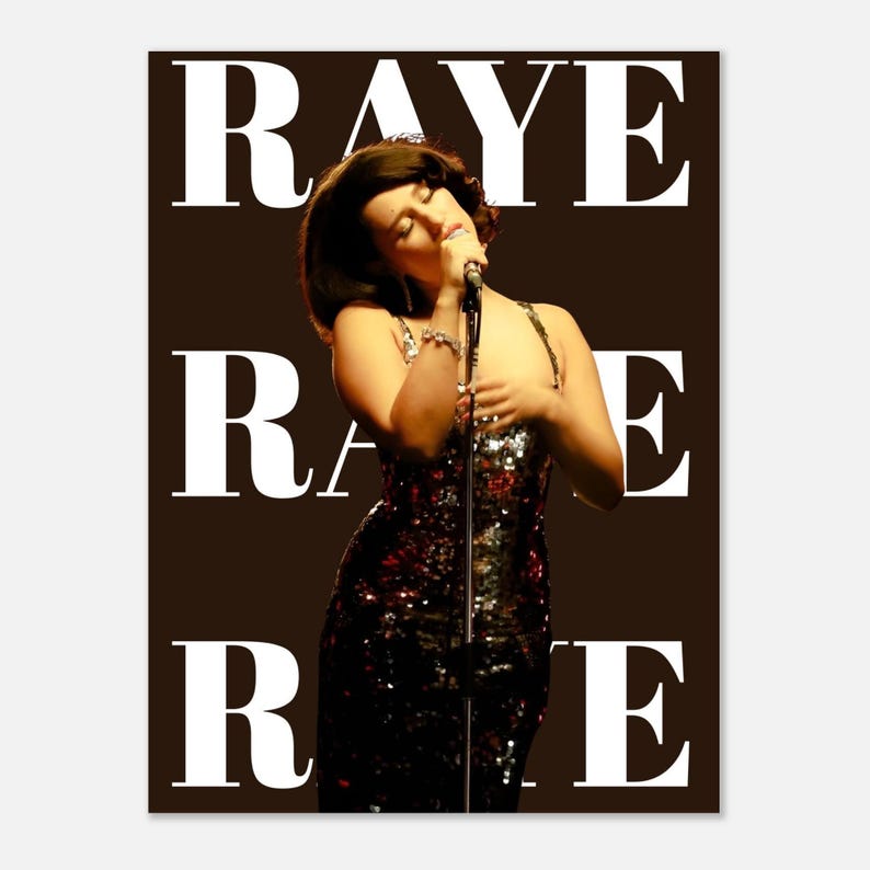 Poster RAYE / Icona della musica britannica / Stampa dei testi di ...