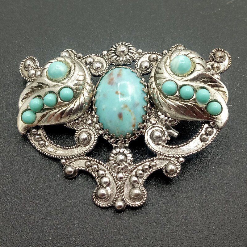 Turquoise Brooch - Etsy