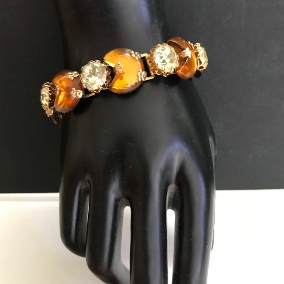 High end 1950s large rhinestone collectible bracelet - Gem