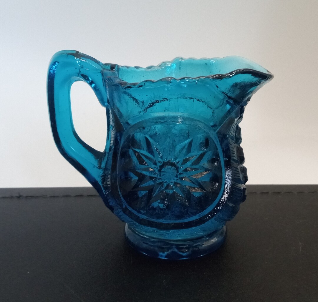 Vintage Aqua Blue Heavy Glass Toothpick Holder, 1950's 1960's ...