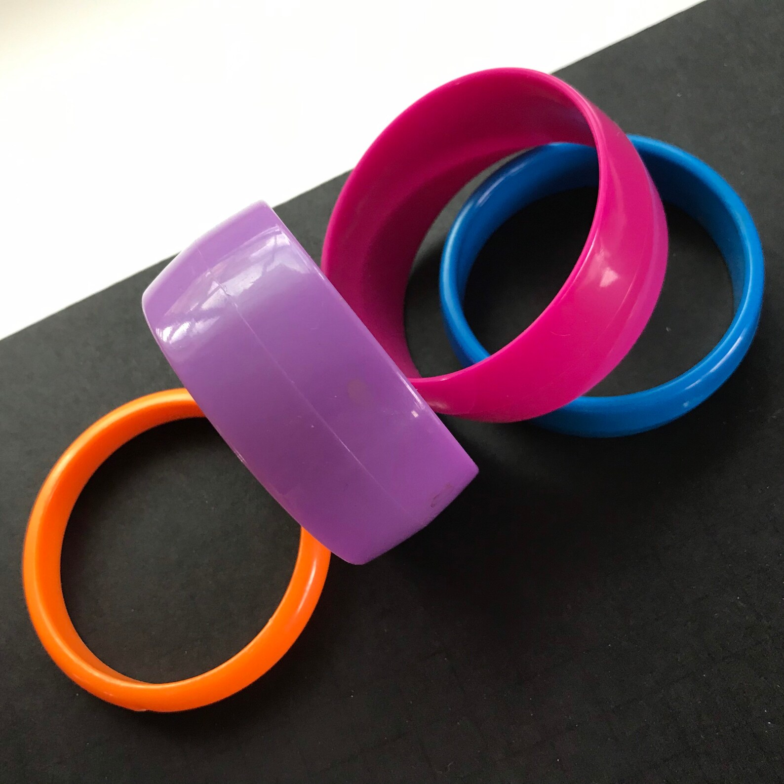 Vintage Pink Purple Blue Orange Plastic Bangle Lot Vintage | Etsy