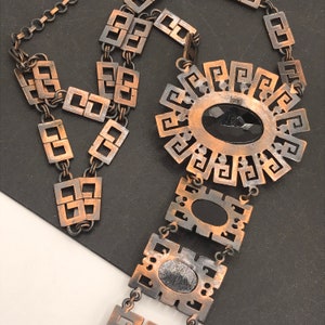 Striking Copper Statement Necklace Vintage Large Pendant - Etsy