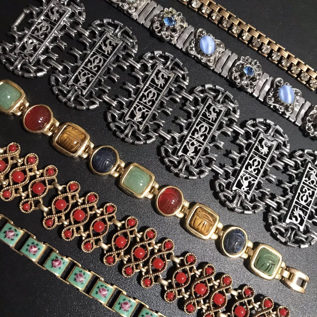 Vintage Bracelet Lot, Collectible Costume Layering Stackable Jewelry ...
