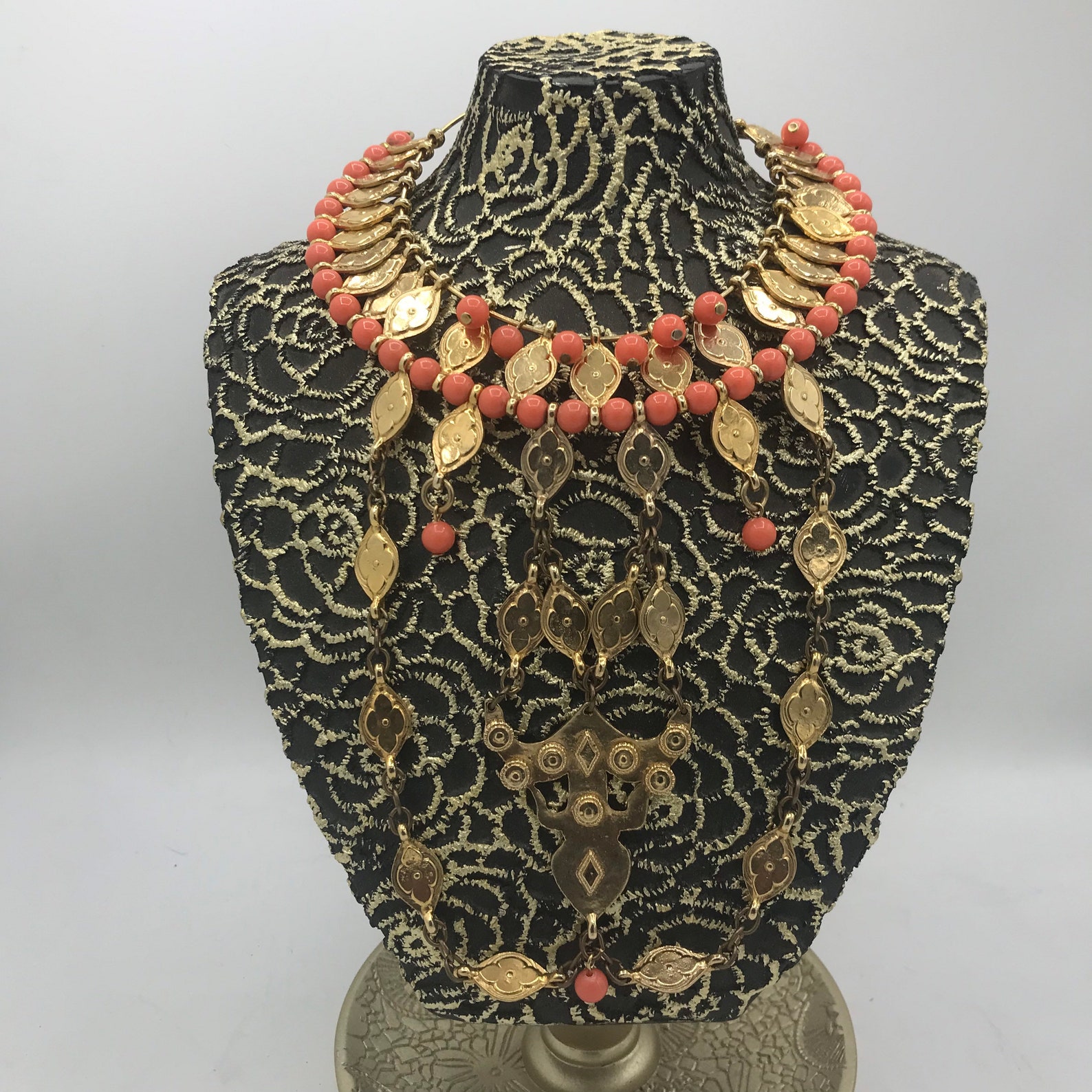 Vintage Statement Bib Necklace 1960's Necklace - Etsy