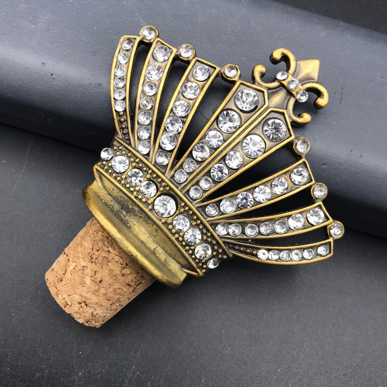 Nice Looking Rhinestone Crown Bottle Stopper Collectible | Etsy