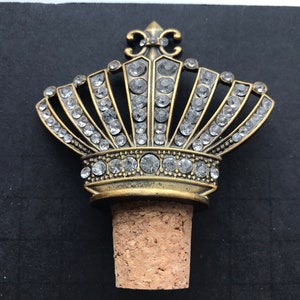 Nice Looking Rhinestone Crown Bottle Stopper, Collectible Vintage ...