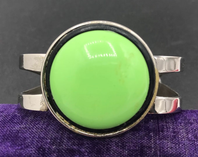 Designer Signed Celebrity Jewelry, Vintage Green Cuff Bracelet, High ...