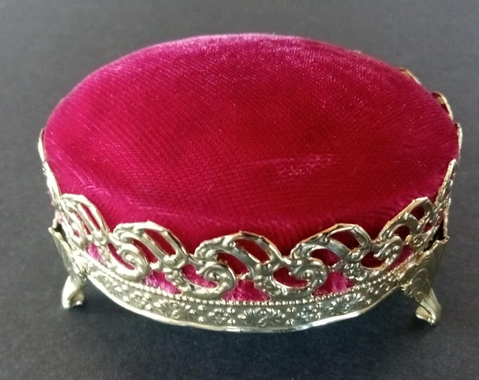 Vintage Pink Velvet Pin Cushion 1950's 1960's Vanity Home Decor ...