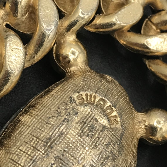 Rare Vintage Swank Watermelon Large Rhinestone Neckla… - Gem