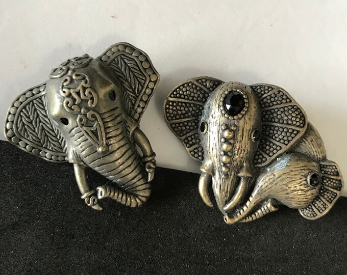 Vintage Set of 2 Elephant Brooch Pins Animal Figural Jewelry - Etsy