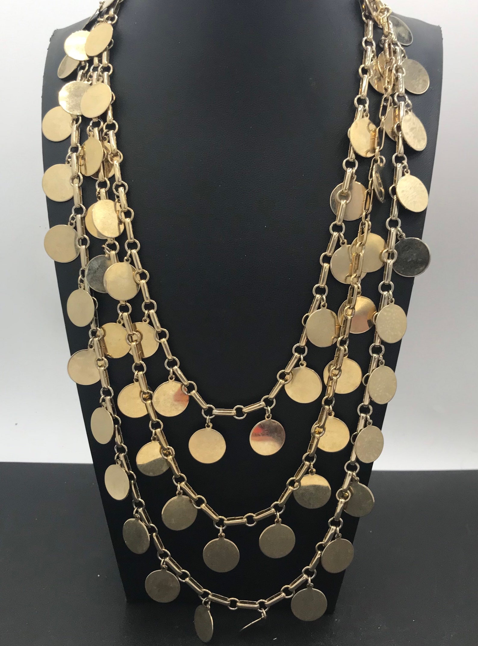 Striking Vintage Coin Bib Necklace Gold Tone 1970's - Etsy