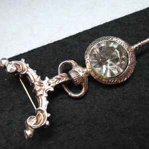 Vintage Large Rhinestone Dangle Brooch, 1940's 1960s Collectible ...