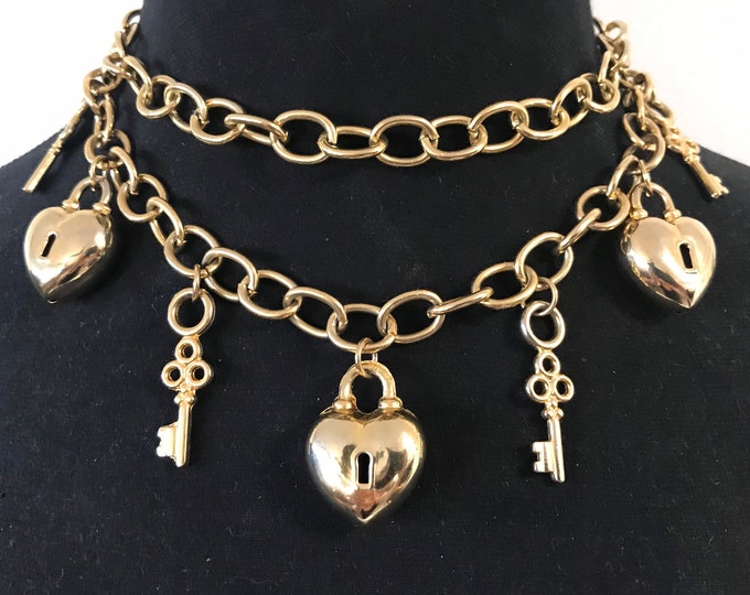 Stylish Vintage Lock & Key Locket Charm Bracelet, Gift Idea for Her ...