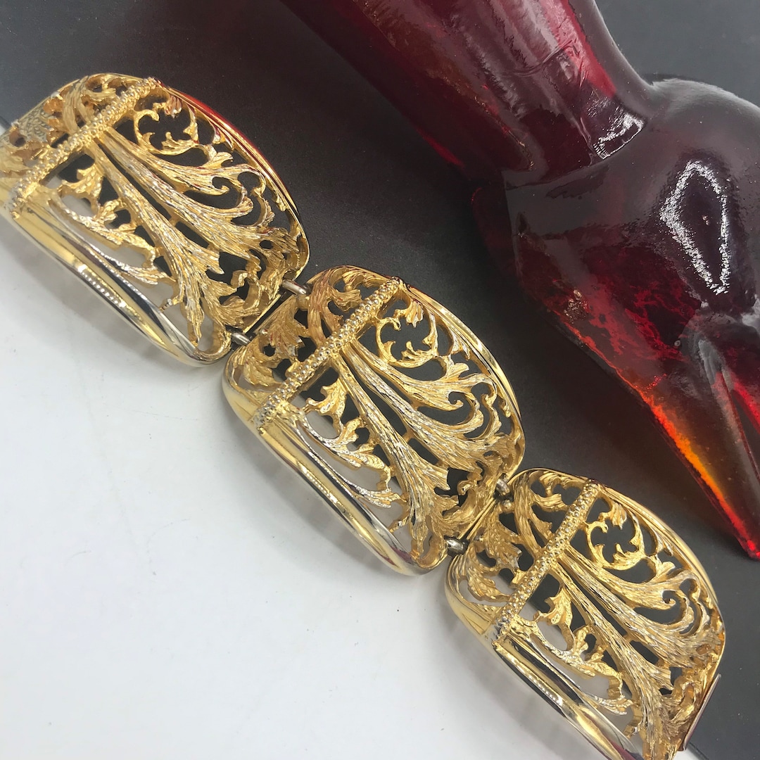 Lucien Piccard Designer Bracelet, High End Couture Jewelry, Gold Tone ...