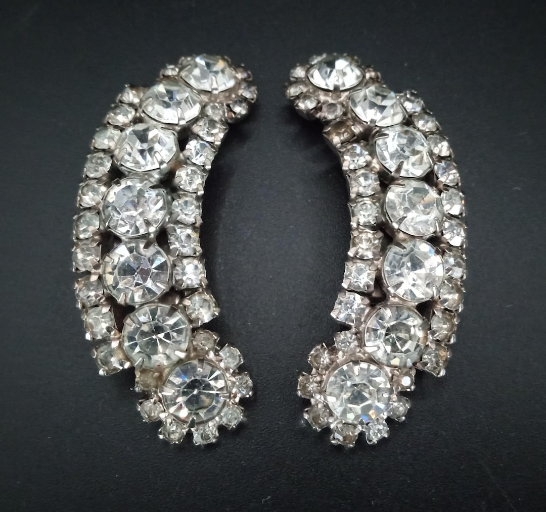 Vintage Rhinestone Shoe Clips 1950's 1960's Jewelry - Etsy