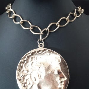 Swank Vintage Signed Long Large Coin Pendant Necklace 1960's 1970's ...