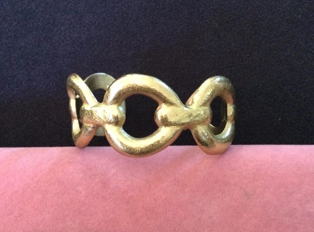 Signed RC Vintage Matte Gold Cuff Bracelet, 1980's 1990's Jewelry - Etsy