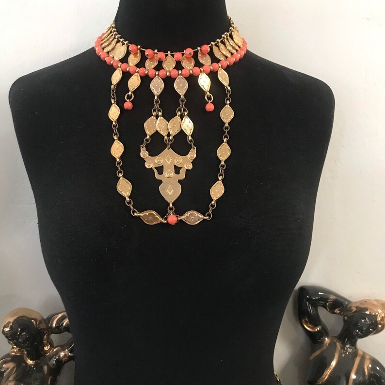 Vintage Statement Bib Necklace 1960's Necklace - Etsy