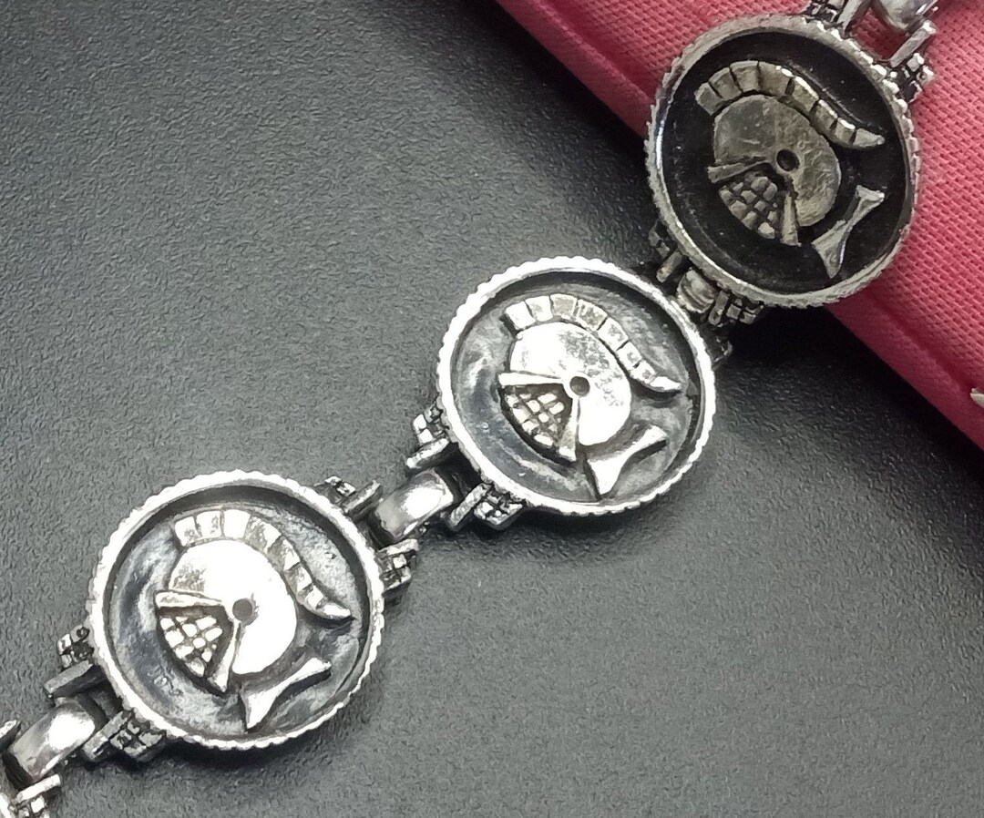 Vintage Knight Coin Style Bracelet, 1950's 1960's Heraldic Coat of Arms ...