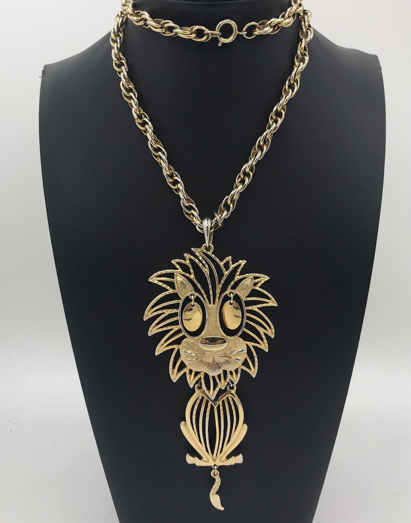 ALAN Signed Vintage Lion Pendant Necklace 1960s 1970s - Etsy