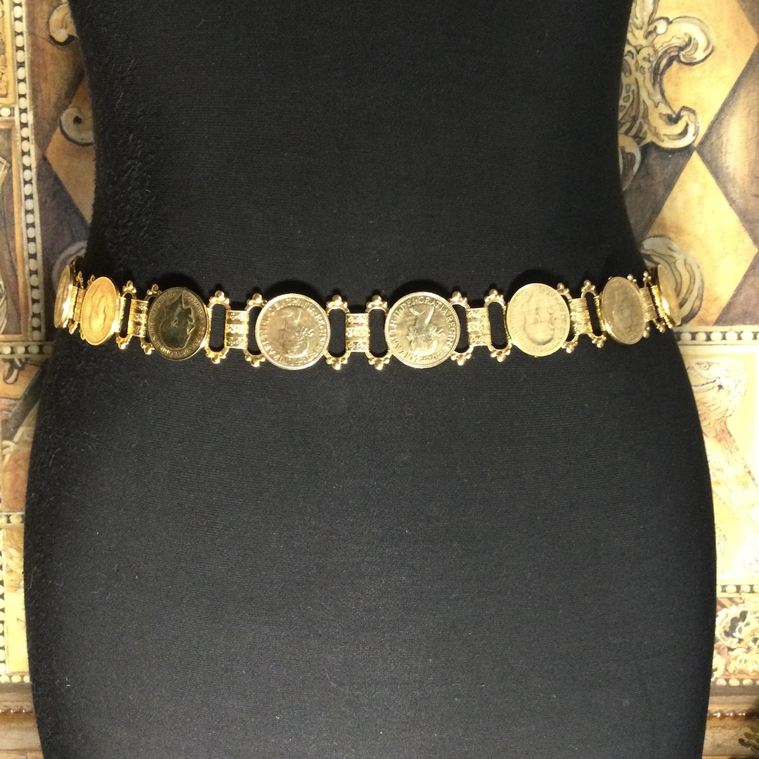 1950s 1960s Vintage Book Chain Coin Belt - Etsy