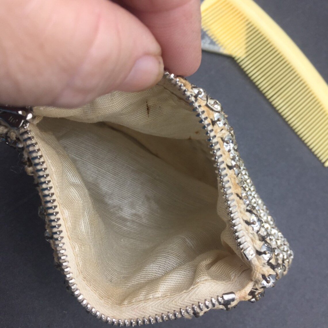 1930s 1940s Art Deco Era Rhinestone Coin Purse Mirror & Comb - Etsy