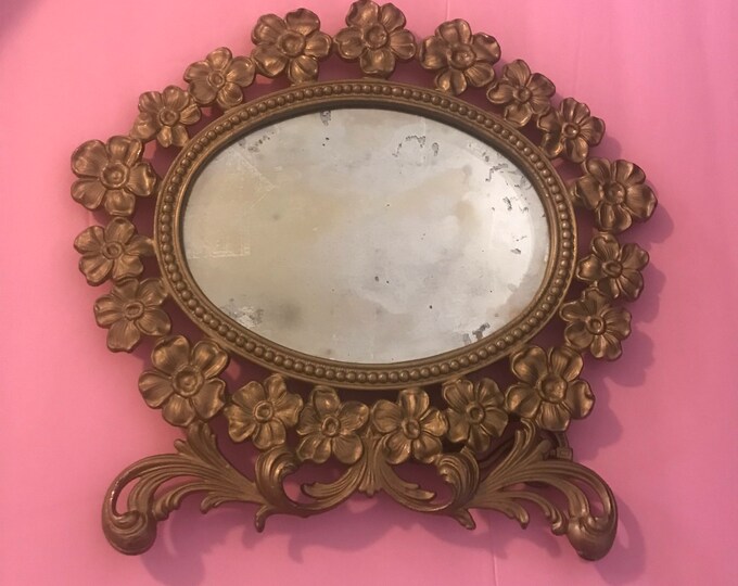 Art Deco Metal Mirror Frame, 1920's 1930's Ornate Table Top Antique ...