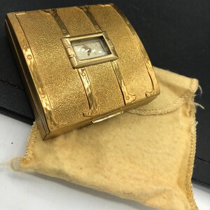 Vintage Compact Watch Case, Mid Century 1940's 1950's Art Deco Vanity ...