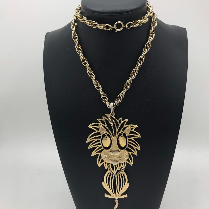 ALAN Signed Vintage Lion Pendant Necklace 1960s 1970s - Etsy