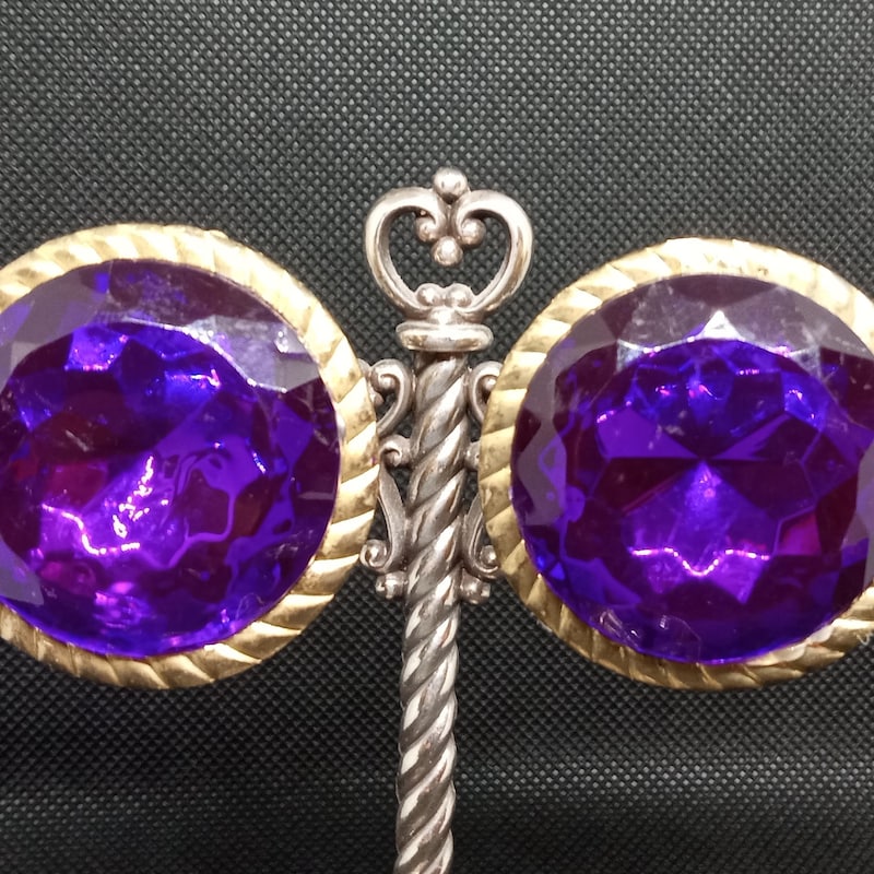 Purple Lucite Clip Earrings - Etsy