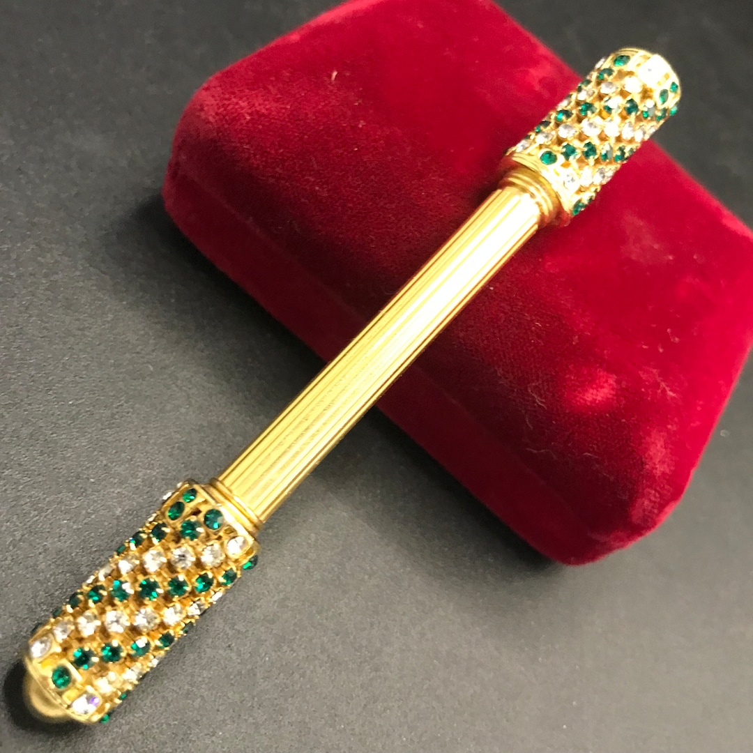 Rare 1950s Rhinestone Perfume & Pen, Vintage Vanity Display Home Decor ...