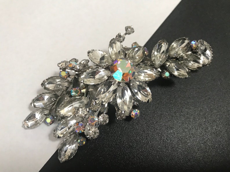 Juliana Style Rhinestone Floral Large Brooch 1950s 1960s - Etsy