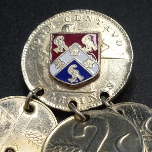 Vintage Shield Heraldic Dangle Brooch Pin, 1950's 1960's Coin Jewelry ...