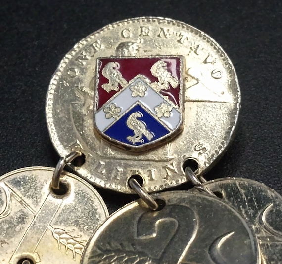 Vintage Shield Heraldic Dangle Brooch Pin, 1950's 196… - Gem
