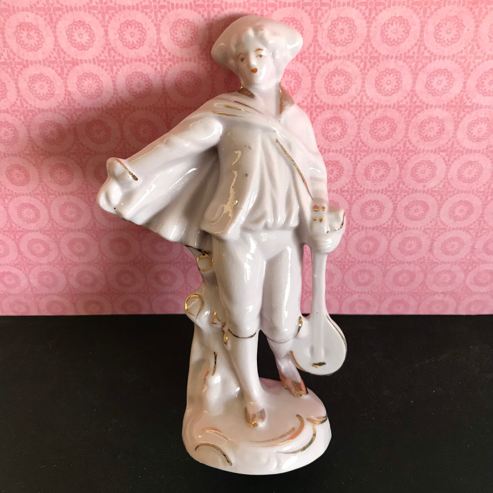 Victorian figurine vintage minstrel male figural Porcelain | Etsy